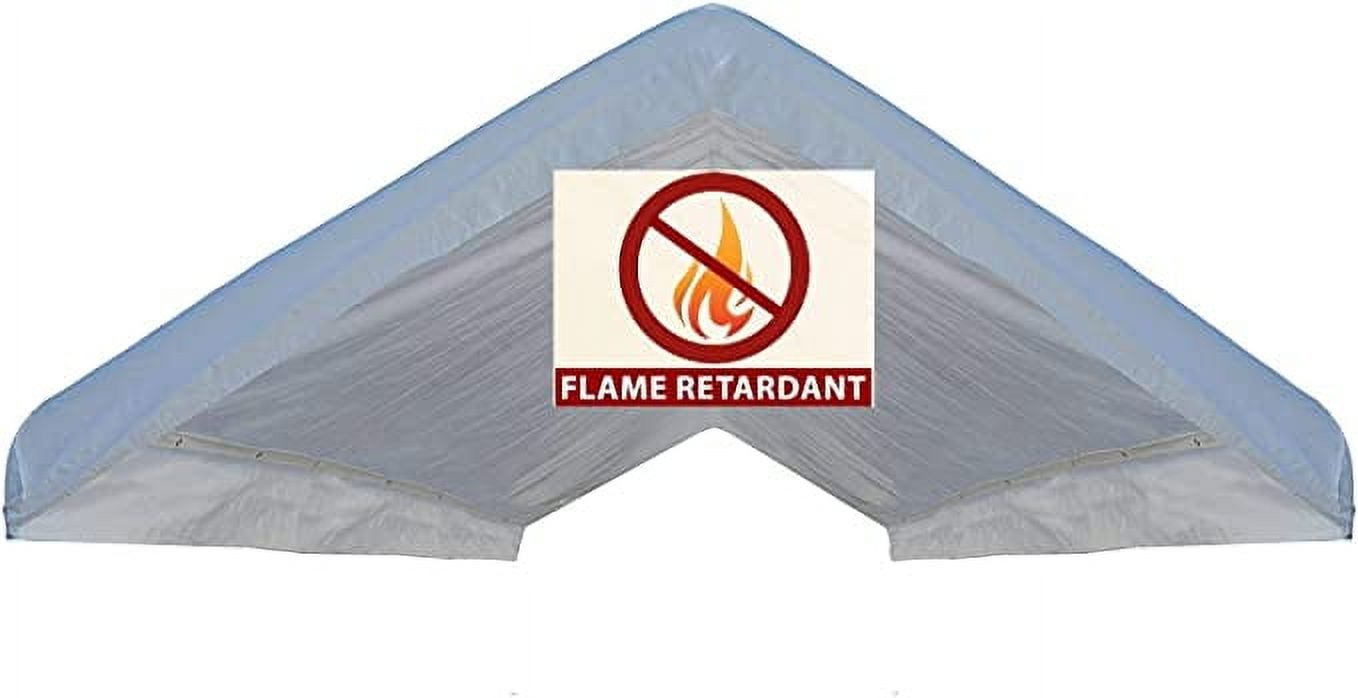 Heavy Duty Waterproof Valance Canopy Frame Top Cover, White, Fire ...