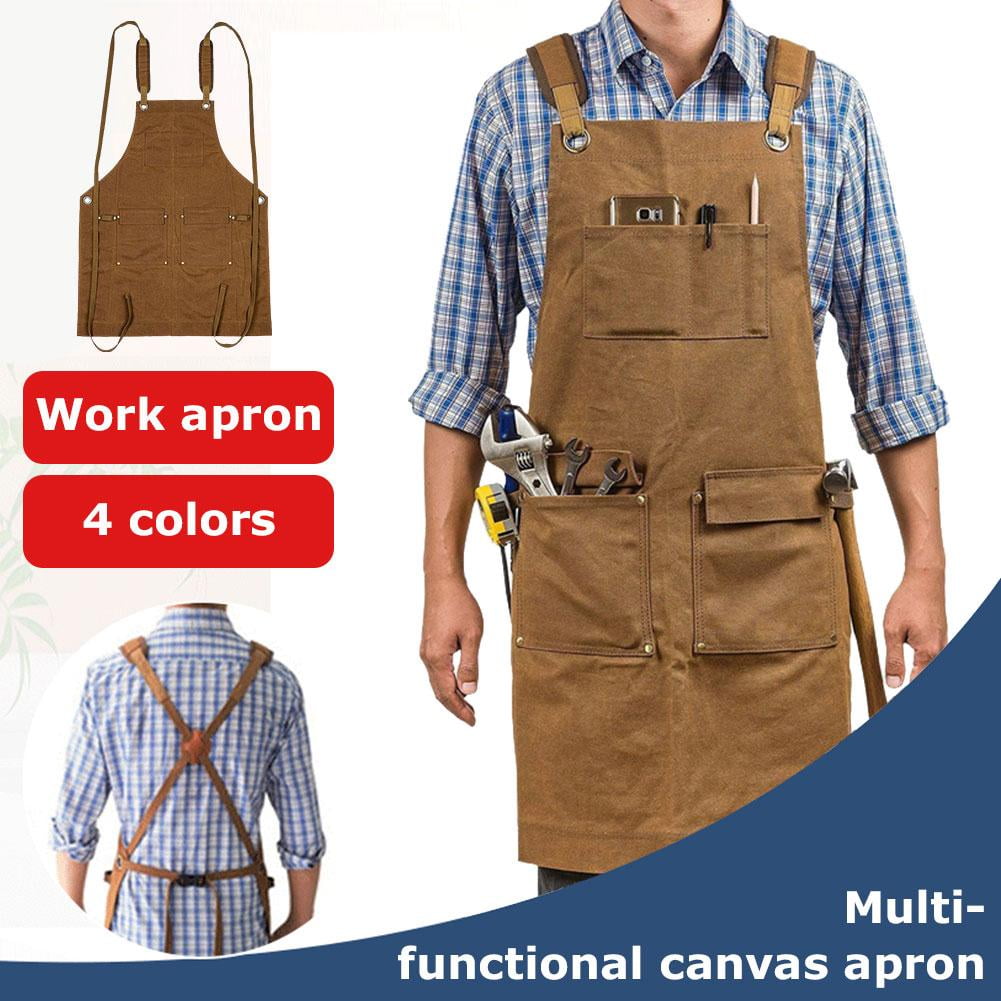 Heavy Duty Waxed Canvas Apron Multifunctional Canvas Work Apron Woodworking - Walmart.com