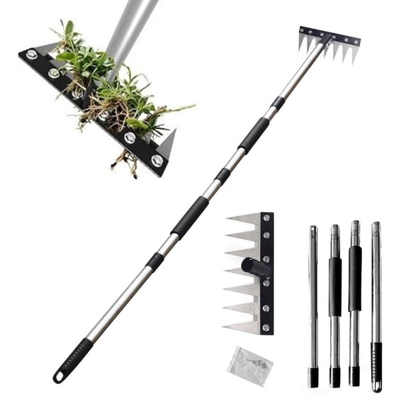 Heavy Duty Weed Puller Tool, Stand Up Garden Weed Remover Rake with 61. ...