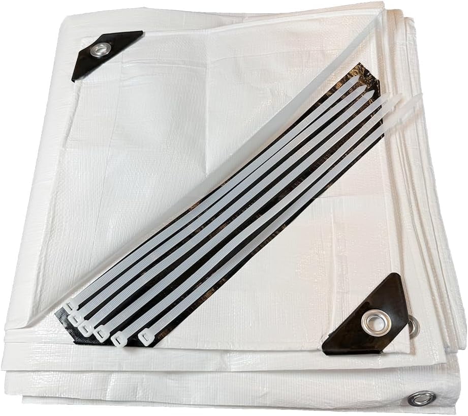 Heavy Duty White Poly Tarp 10' X 20' (10 Mil) - Tough - Durable ...