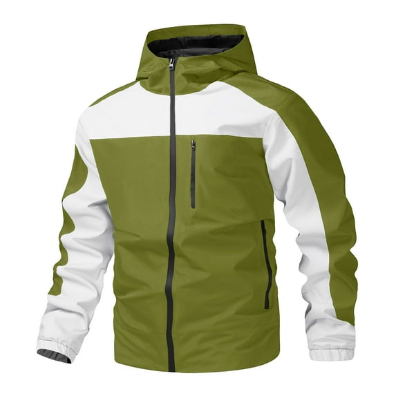 Heavy Duty Windproof Hooded Jacket for Men Winter Fall Warmth Easy On ...
