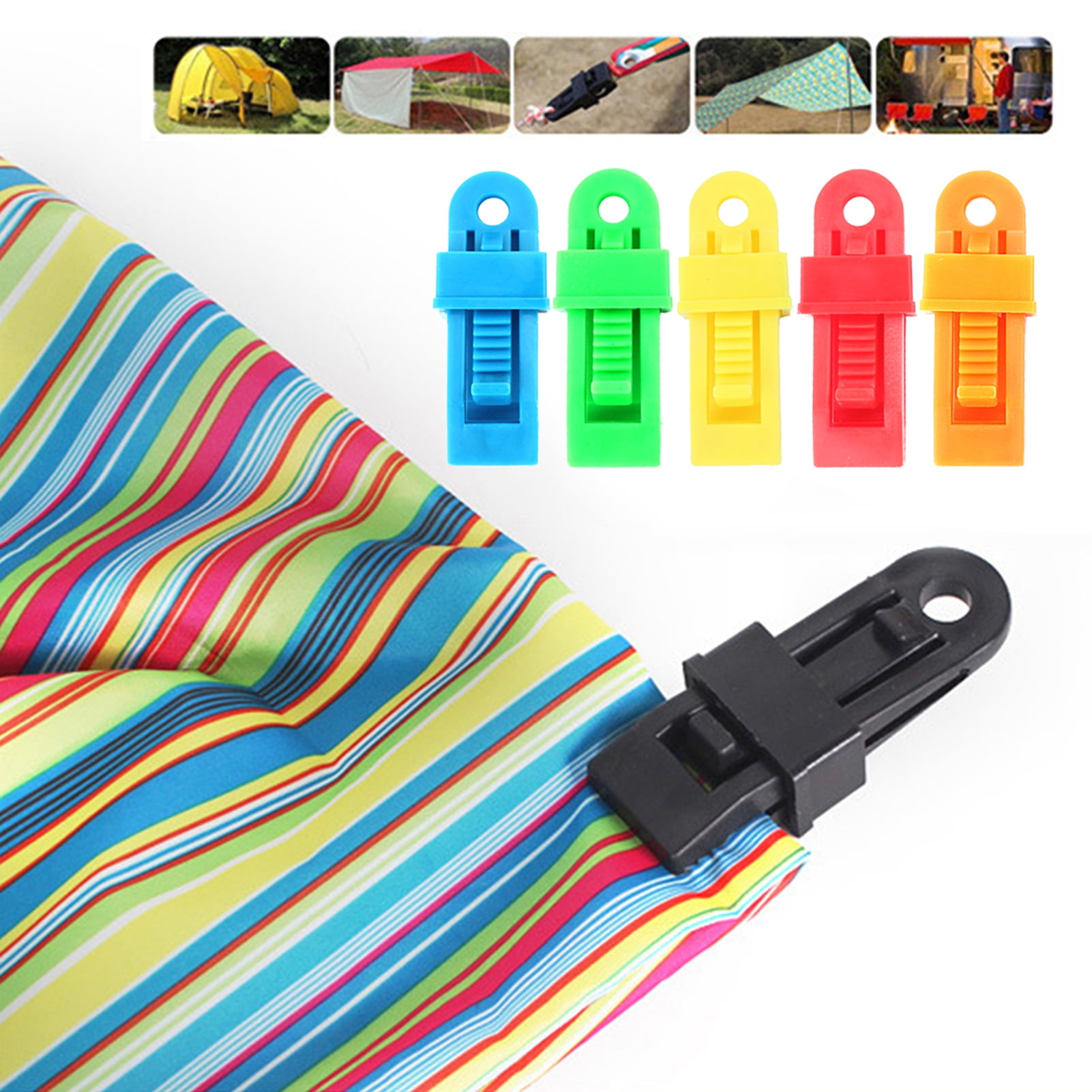 Heavy-Duty Windproof Tent Clips - 10Pcs Adjustable High-strength ...