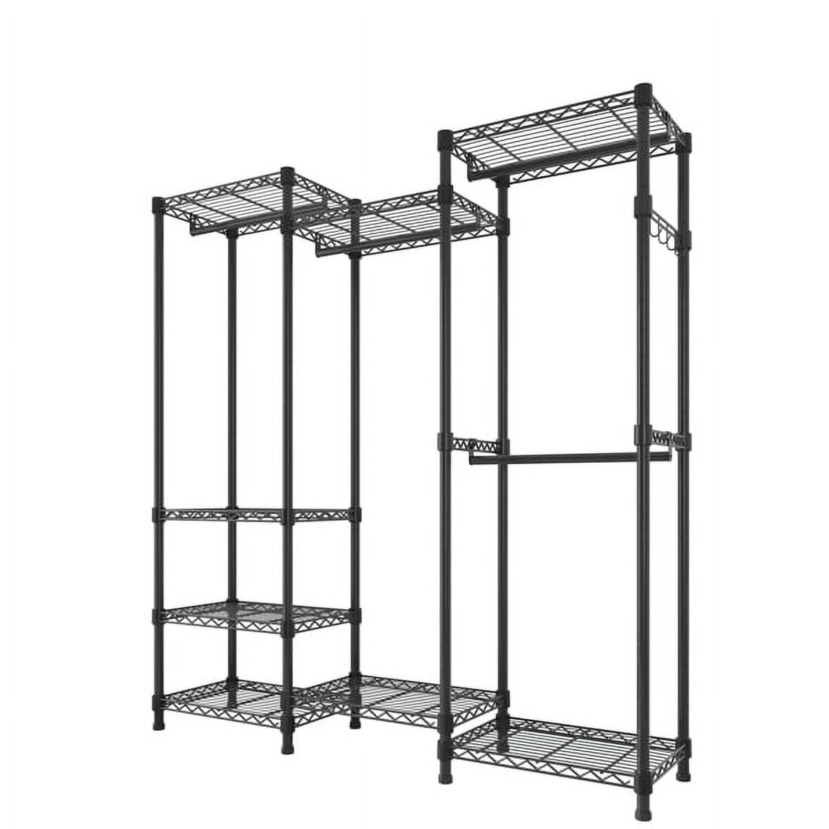 Heavy Duty Wire Garment Rack with Fabric Drawers - Black Wardrobe ...