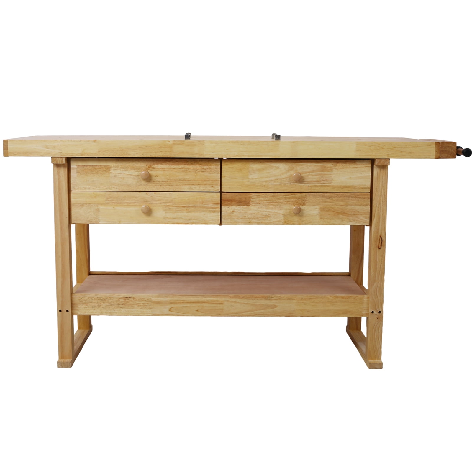 Heavy Duty Wood Workbench,60 Inch Wooden Workbench with 4 Drawers for ...
