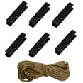Heavy Duty Wooden Clips 100pcs, 3.5cm Black Clothespins with 33ft Jute ...