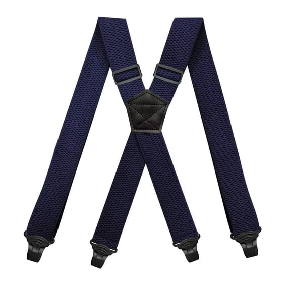Heavy Duty Work Suspenders for Men 1.5 Inch Wide X-Back with 4 Gripper ...