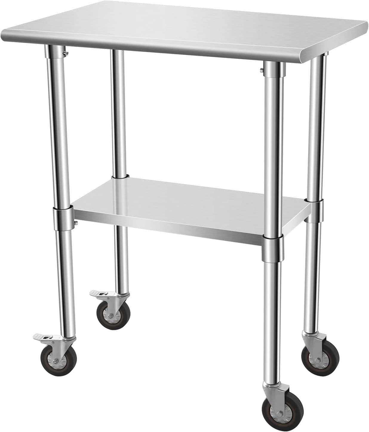 Heavy Duty Work Table, Stainless Steel Prep Table with Casters for ...