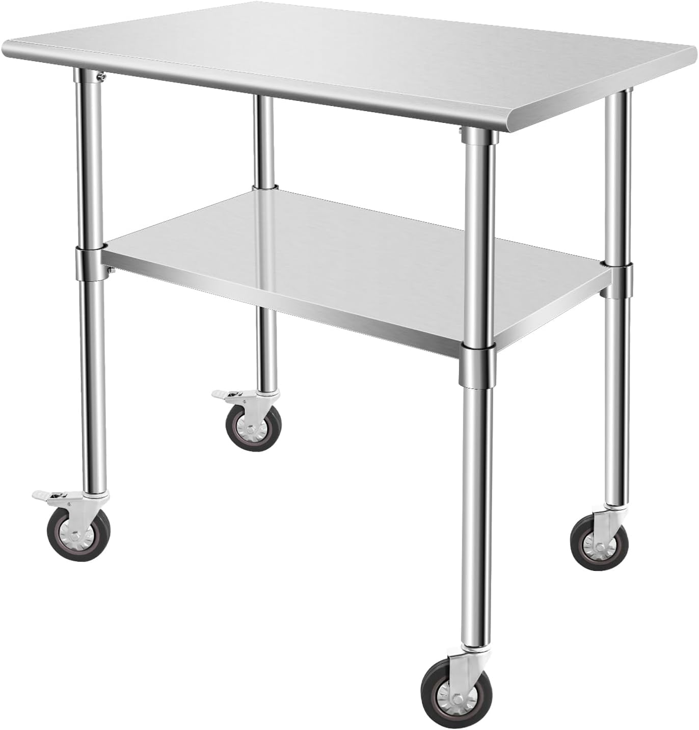 Heavy Duty Work Table, Stainless Steel Prep Table with Casters for ...