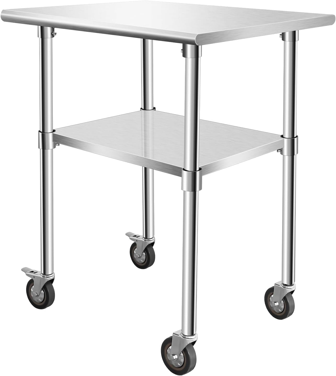 Heavy Duty Work Table, Stainless Steel Table for Prep with 4 Casters ...