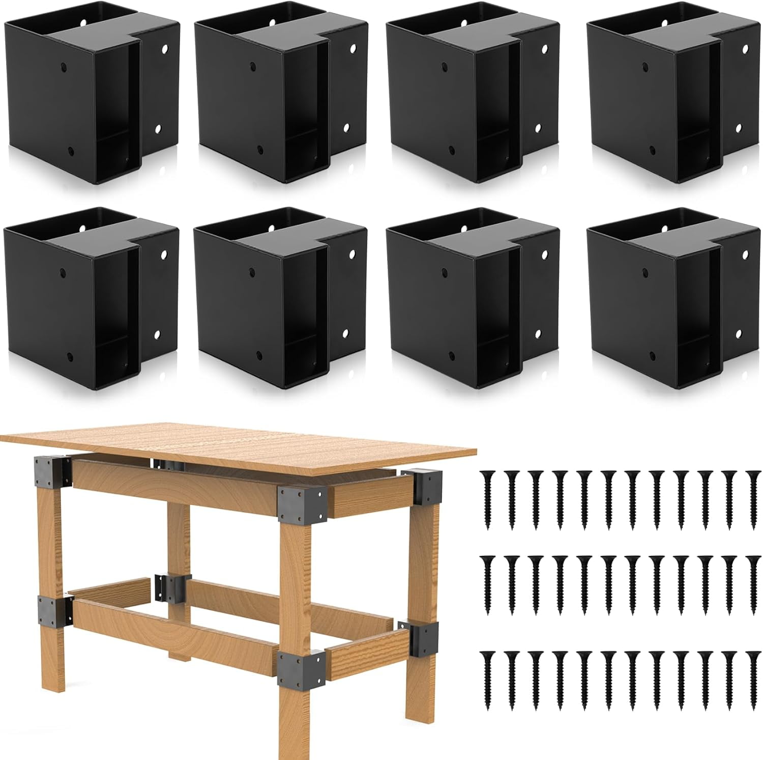 Heavy Duty Workbench Bracket Kit, 4 PCS Workbench Corner Brackets, 3 ...