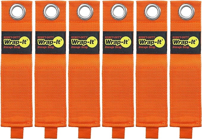 Heavy-Duty Wrap-It Storage Straps - 17-inch (6-Pack) Blaze Orange ...