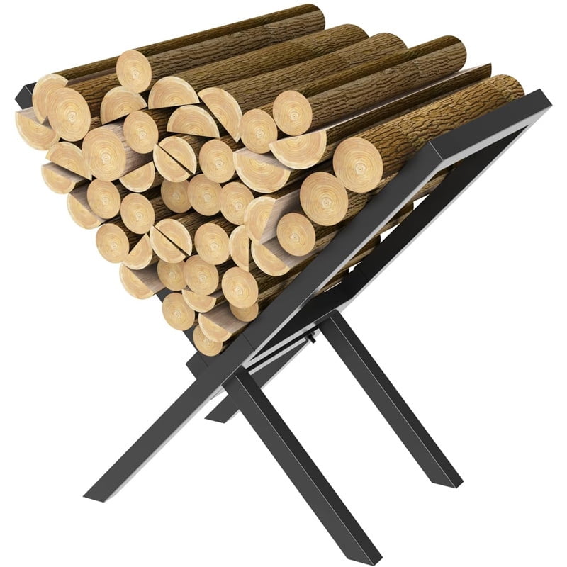 Heavy Duty X-Shaped Steel Firewood Rack - Extra Large A-Frame Log ...