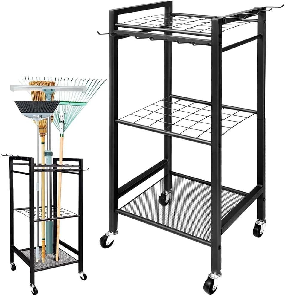 Heavy Duty Yard Tool Organizer Storage, Garden Tool Organizer with ...