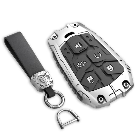 Heavy-Duty Zinc Alloy Full-Protection Key Fob Cover with Keychain for ...