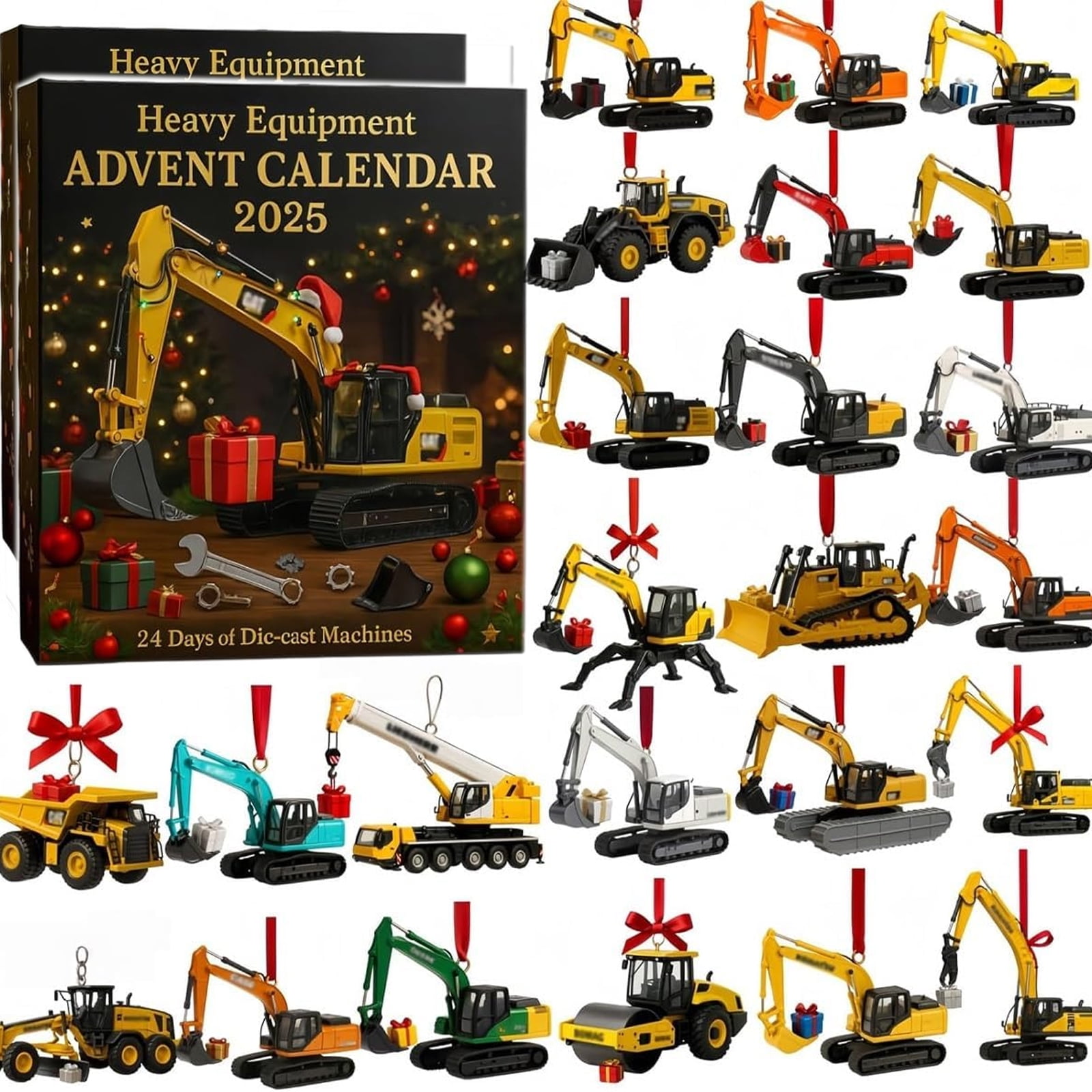Heavy Equipment Advent Calendar 2025 24 Die-Cast 2D Miniature ...