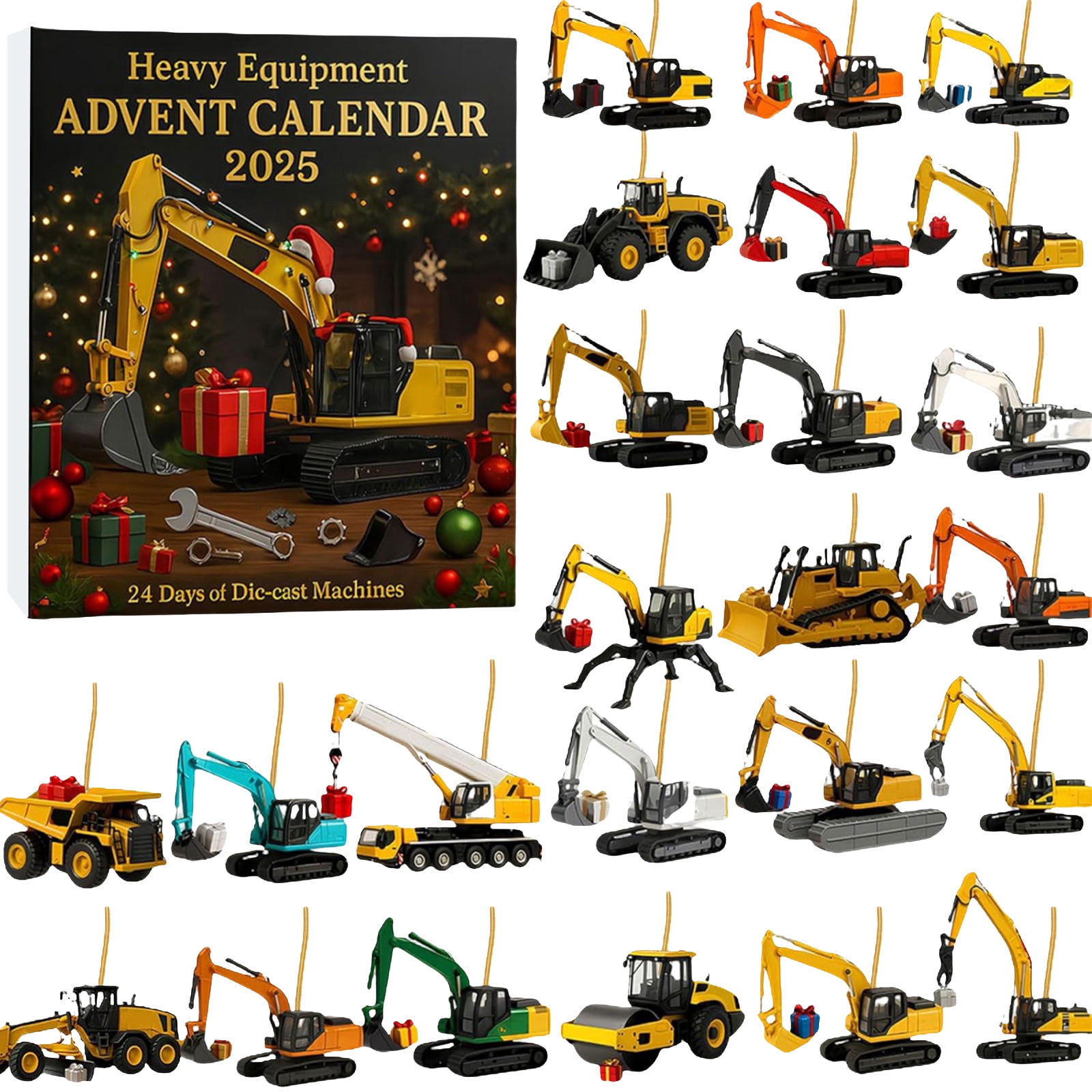 Heavy Equipment Advent Calendar 2025 24 Die-cast Machines Christmas ...