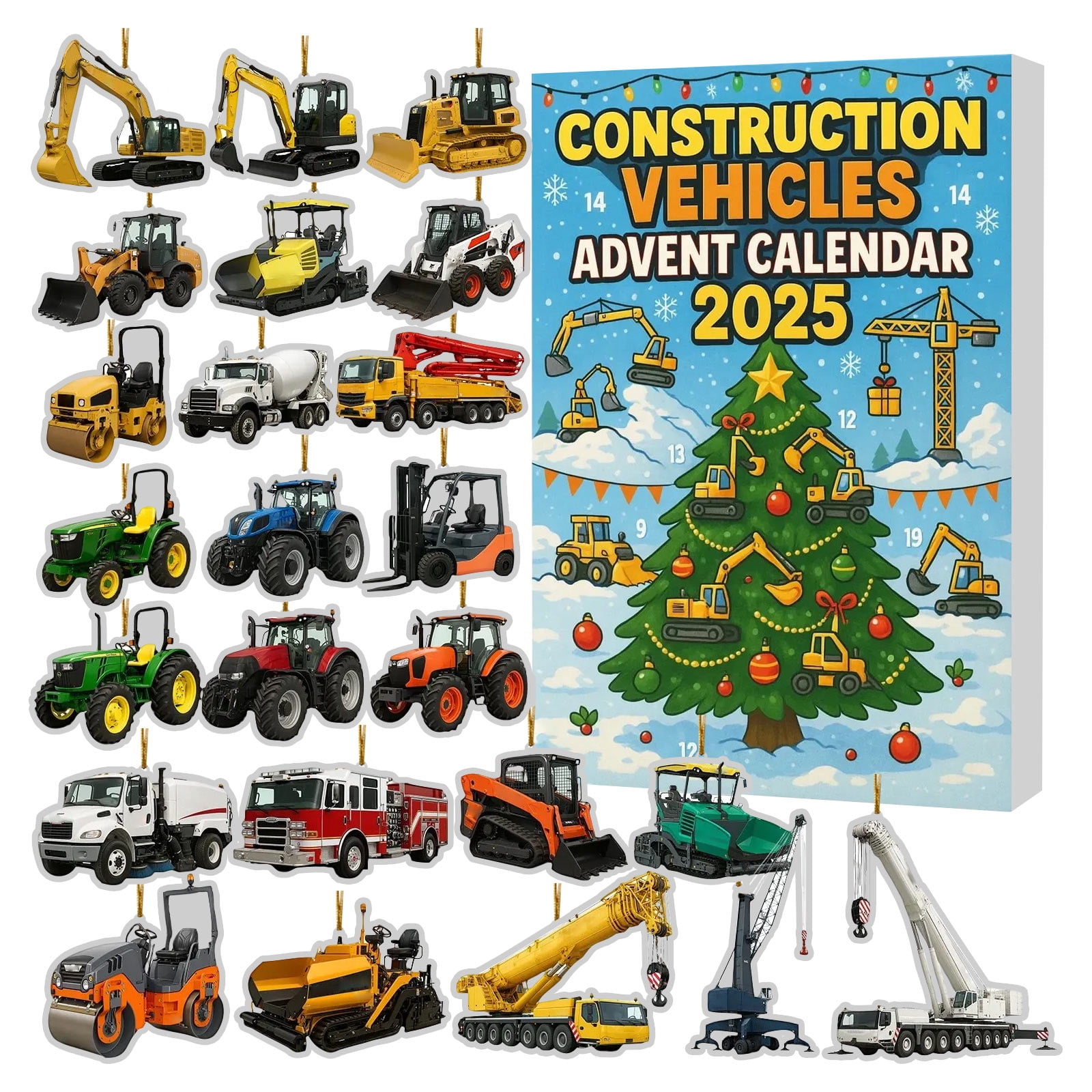 Heavy Equipment Advent Calendar 2025 for Kids, 24 Days Christmas ...