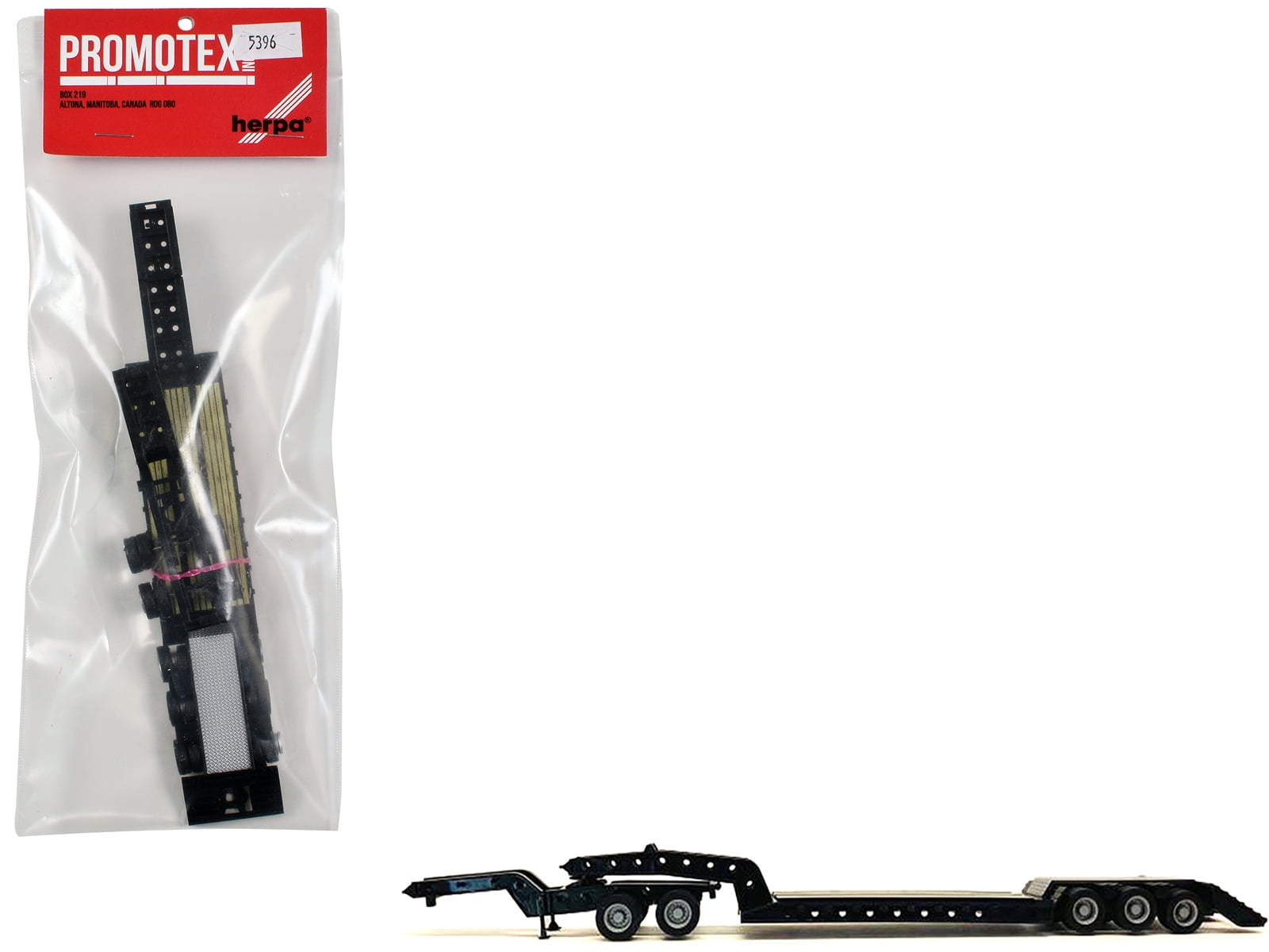 Heavy Equipment Lowboy Trailer with Jeep Black 1/87 (HO) Plastic Model ...