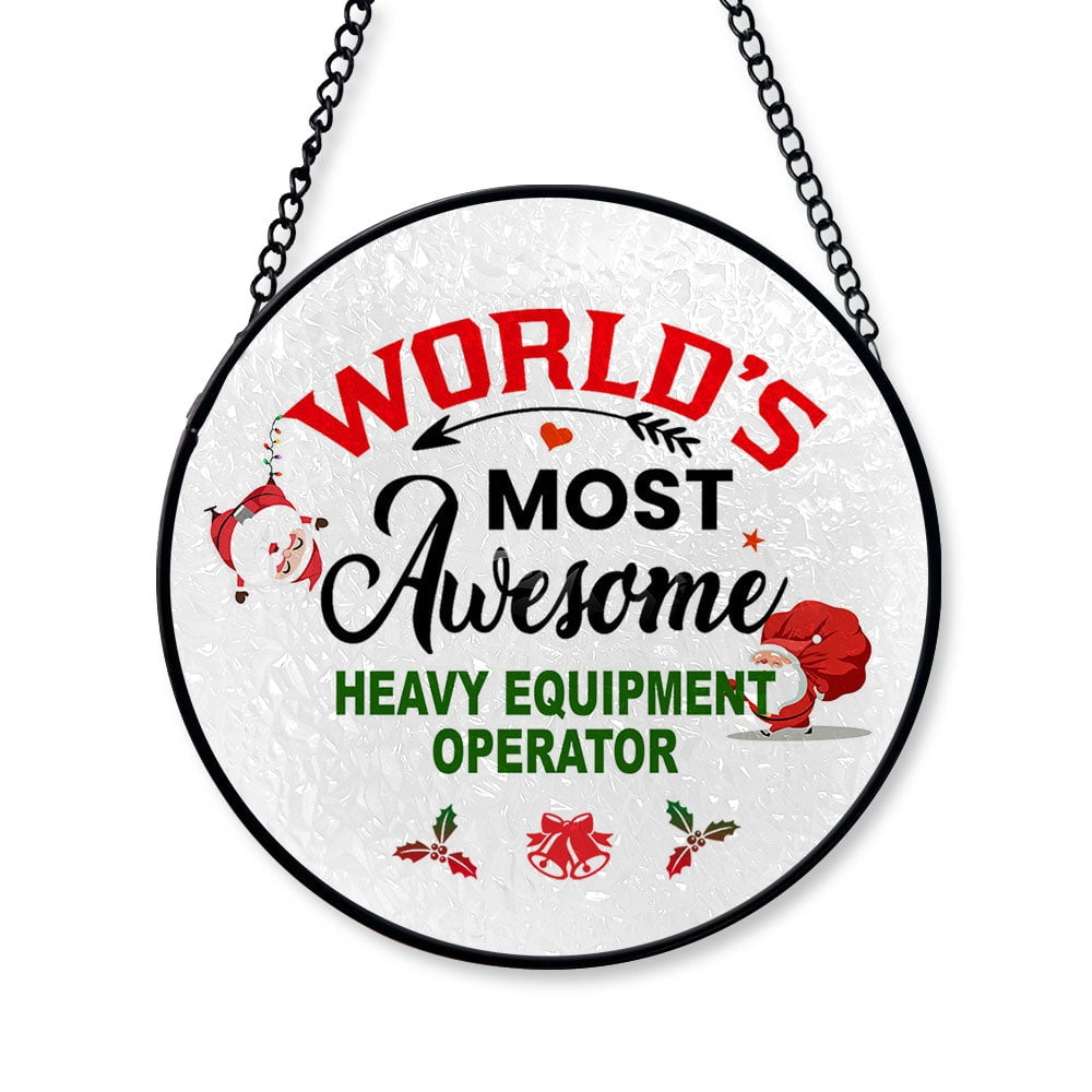 Heavy Equipment Operator Stained Glass Window Hanging 2025 Gifts for ...