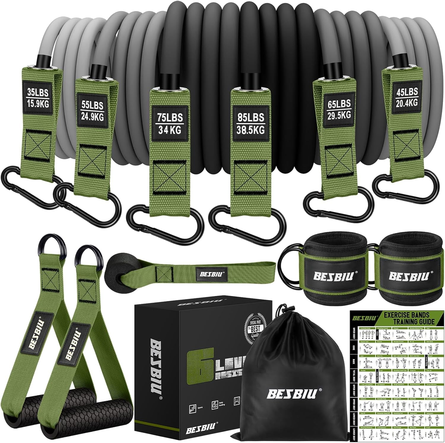Heavy Exercise Bands Resistance Bands for Working Out, 300lbs/360lbs ...