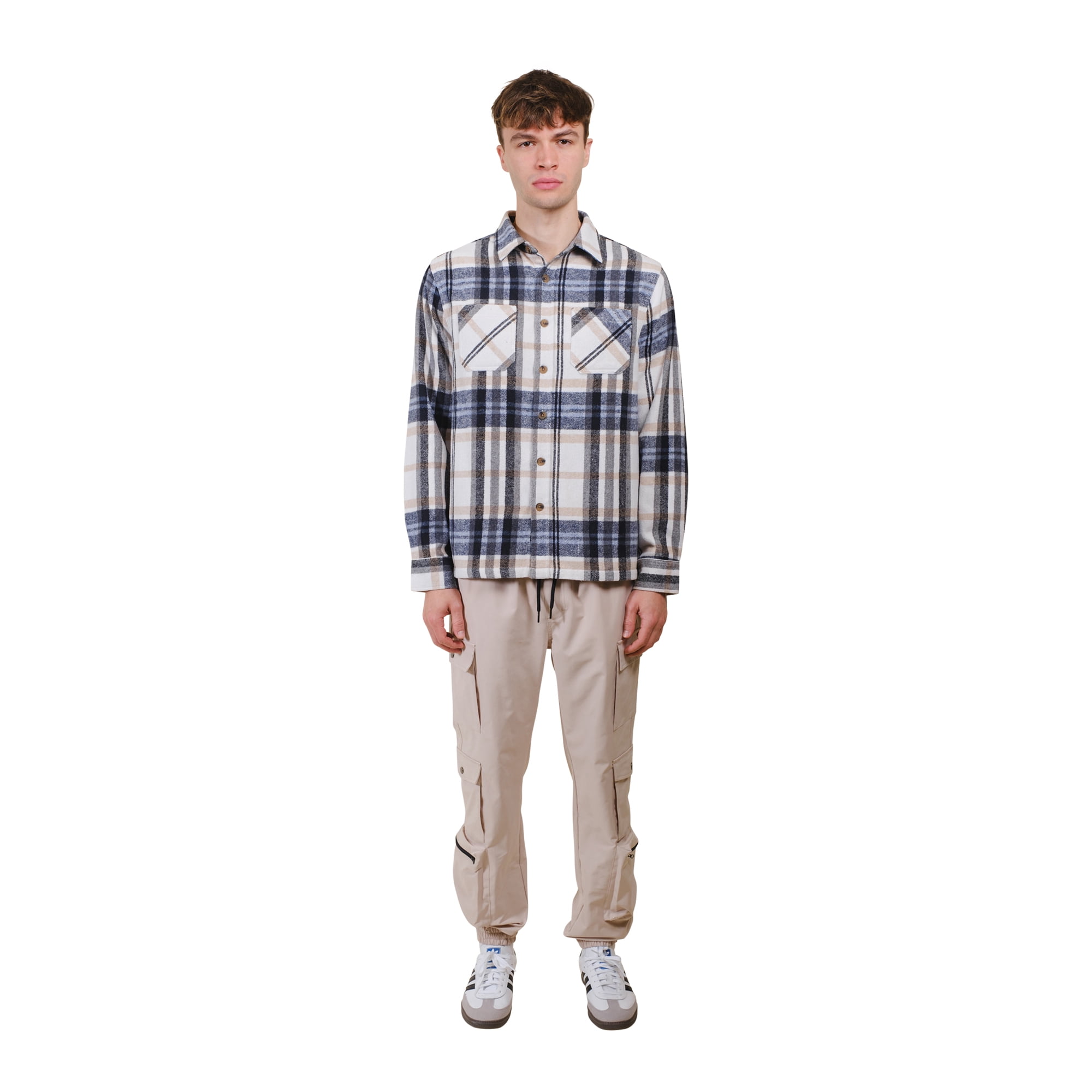 Brooklyn Cloth Men's Heavy Flannel Shacket, Ivory, Medium – Stylish ...