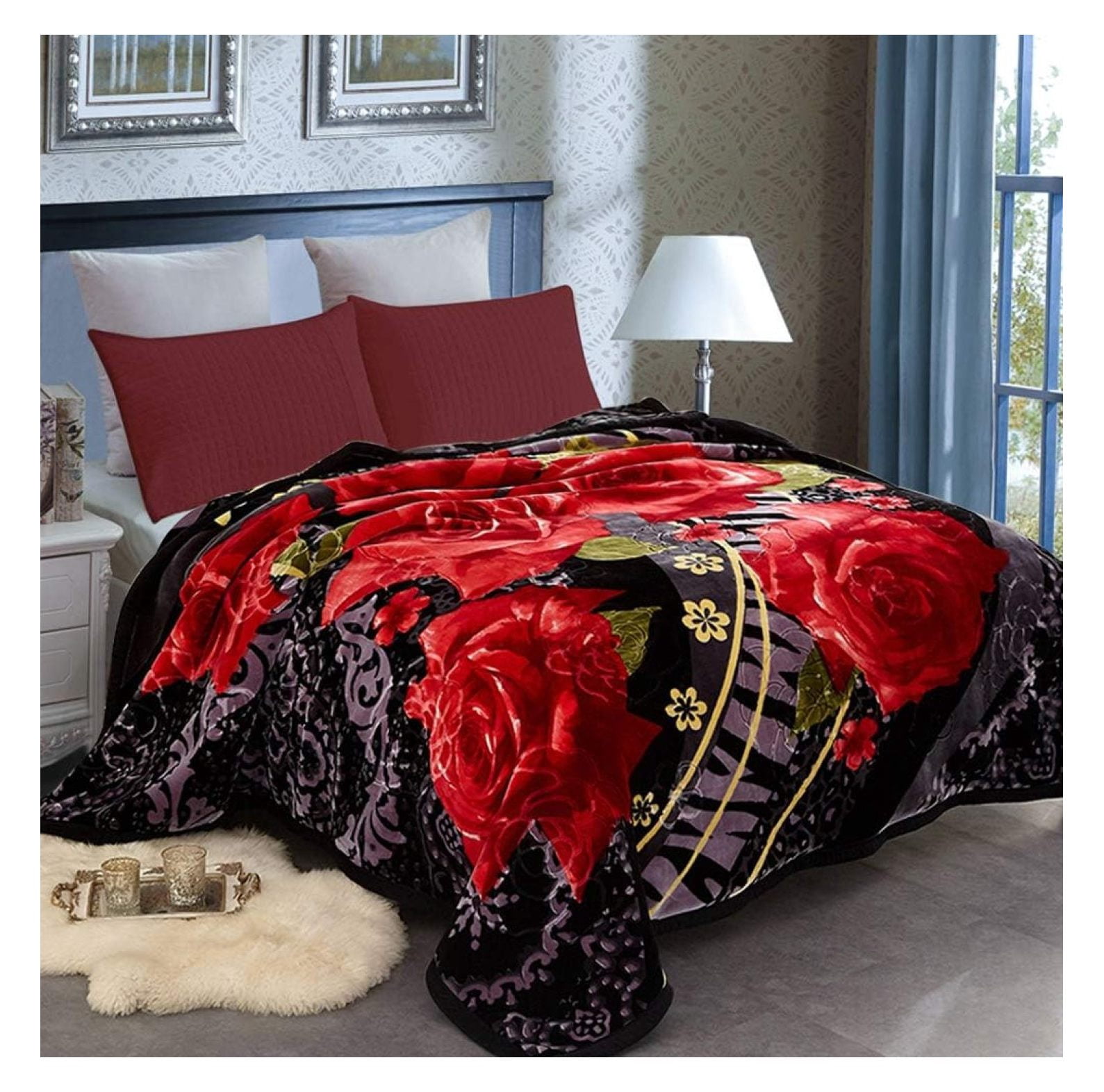 Heavy Fleece Blanket King (85"x95", 10lbs), 2 Ply Design, Ultra Soft ...
