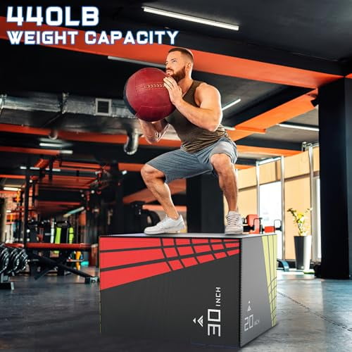 Heavy Foam Plyometric Jump Box, 3 in 1 Plyo Box with Non-Slip Surface ...