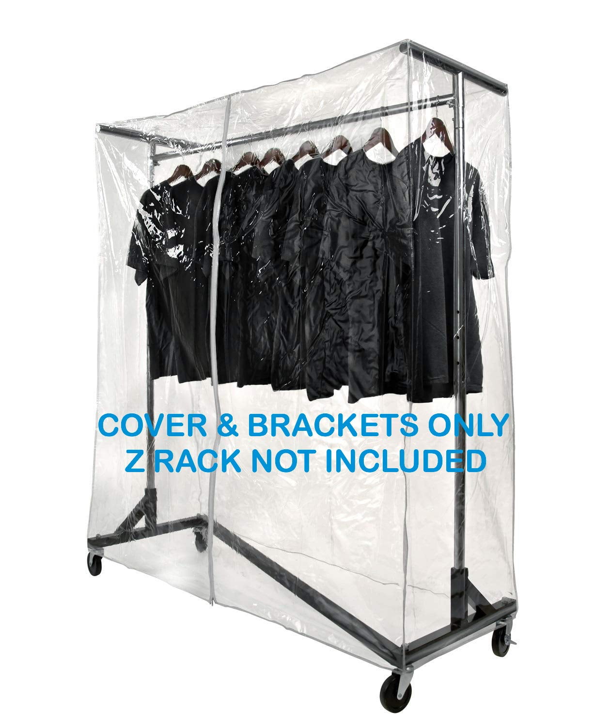 Heavy Gauge Clear Z Rack Cover with Zipper Plus a Pair of Round Tubing ...
