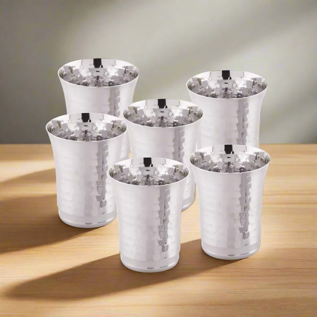 Heavy Gauge Stainless Steel Glass Set Glasses Set of 6 Steel Glass Set ...