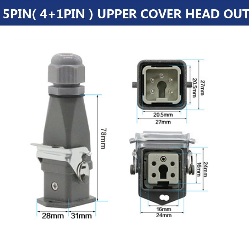 Heavy Load Connector HDC HA 4 5 6 8 Pin Heavy Duty Connector 10A ...