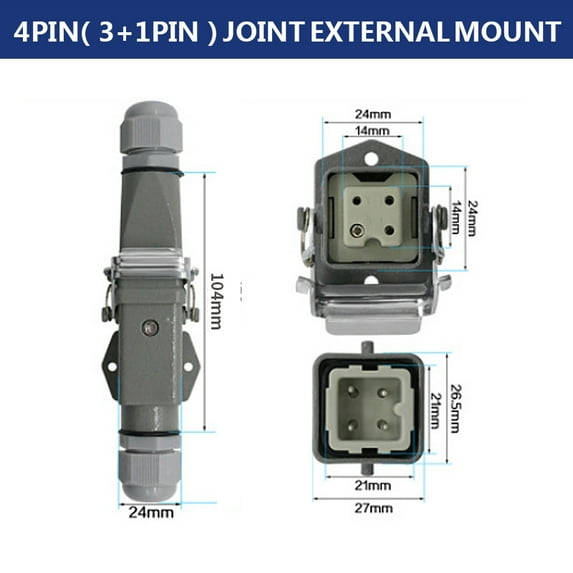 Heavy Load Connector HDC HA 4 5 6 8 Pin Heavy Duty Connector 10A ...