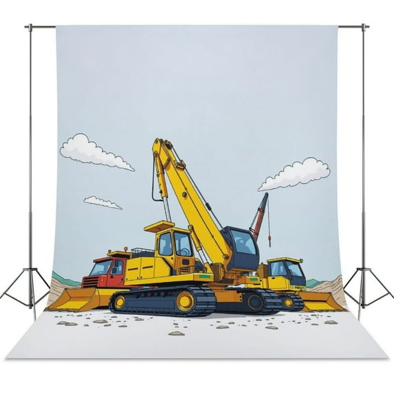 Heavy Machinery Working Hard Decorations BackdropPortrait Photography ...