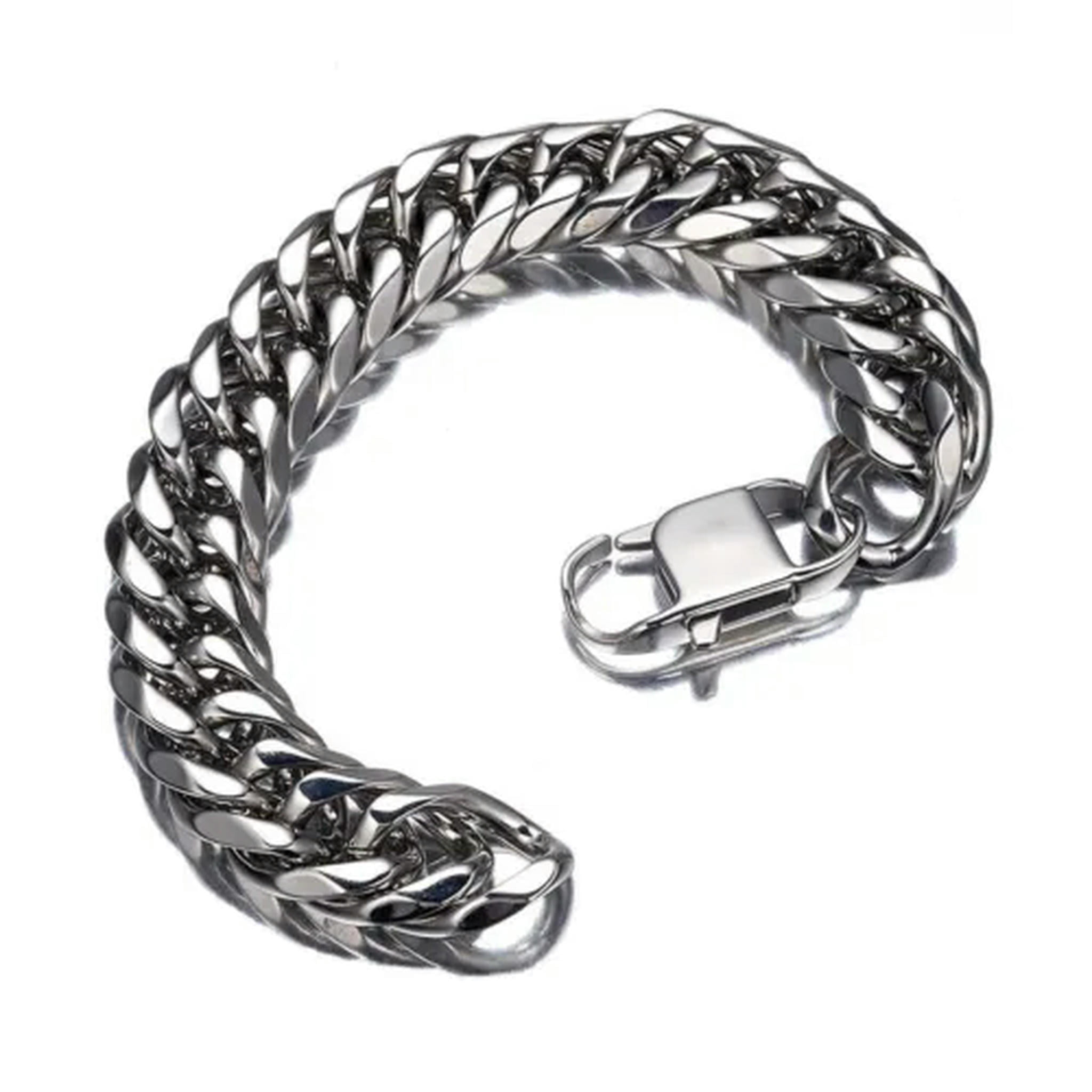 Heavy Men Bracelet Chain 316L Stainless Steel Curb Cuban Rombo link Bangle 7-11" - Walmart.com