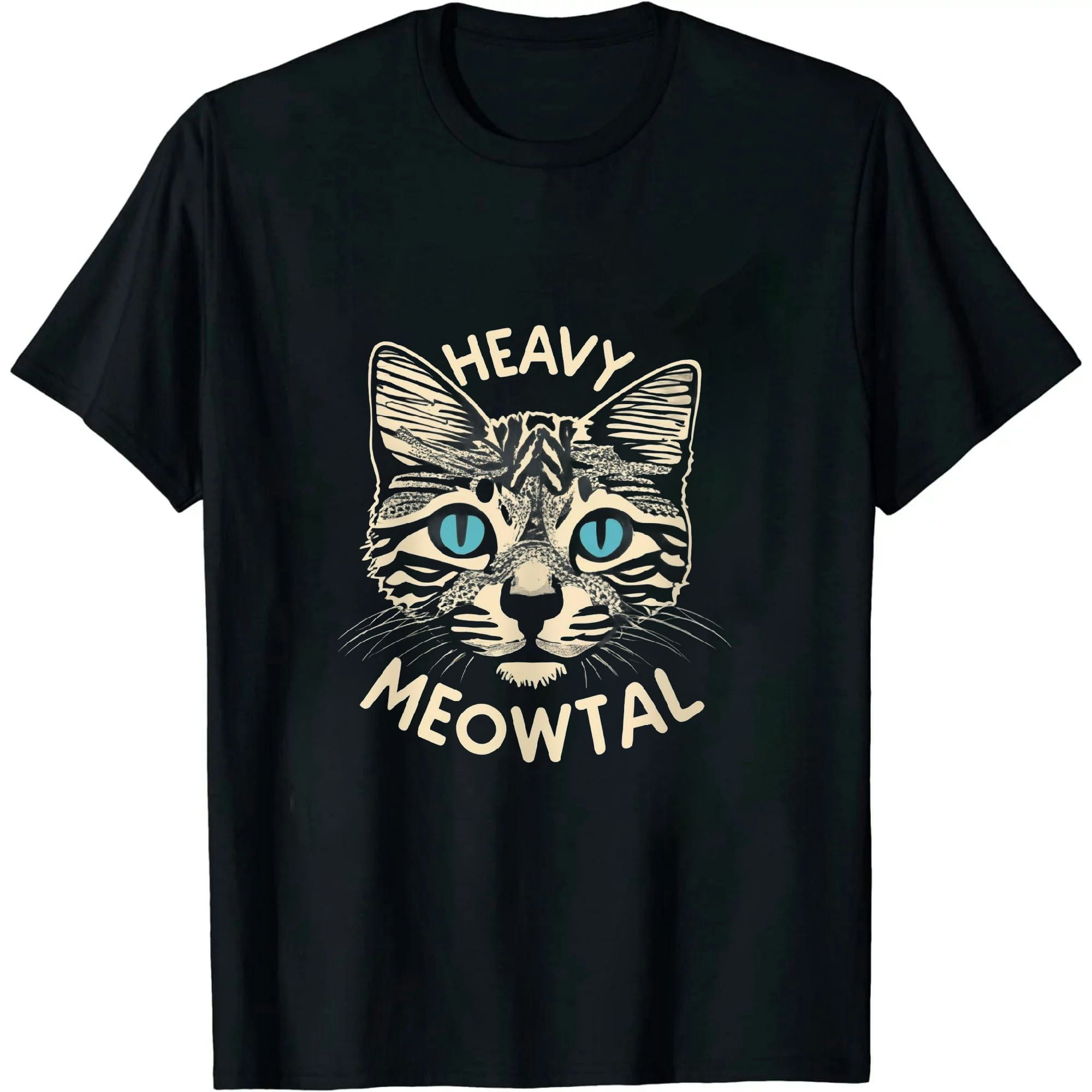 Heavy Meowtal - Metalhead Funny Cat Heavy Metal Headbanger T-Shirt ...
