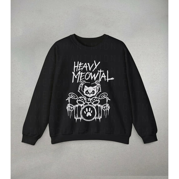 Heavy Meowtal T-Shirt, Cute Cat T-Shirts, Metal Music Clothing, Funny T ...