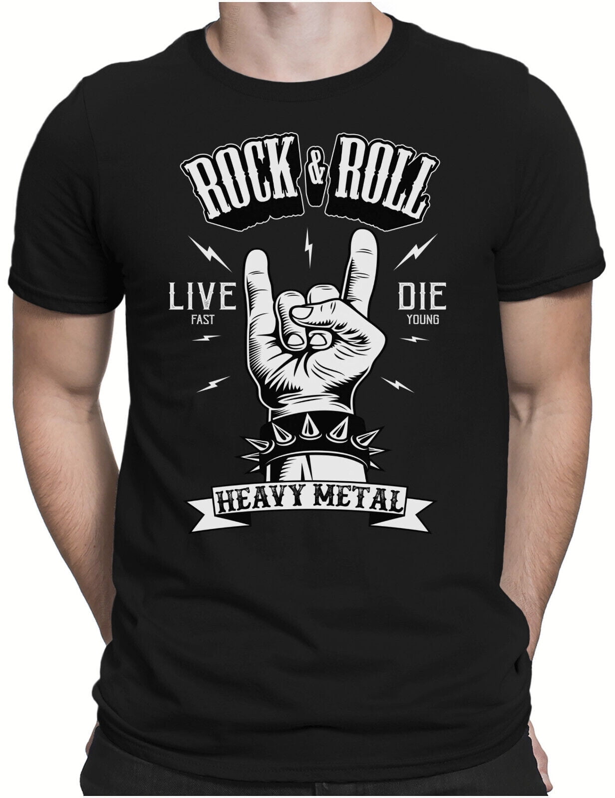 Heavy Metal Hand | Herren Fun T-Shirt Rock N Roll Hard Teufelsgruß Mano ...