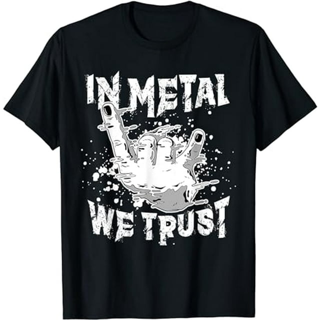 Heavy Metal In Metal We Trust Hard Rock Biker Rockabilly T-Shirt ...