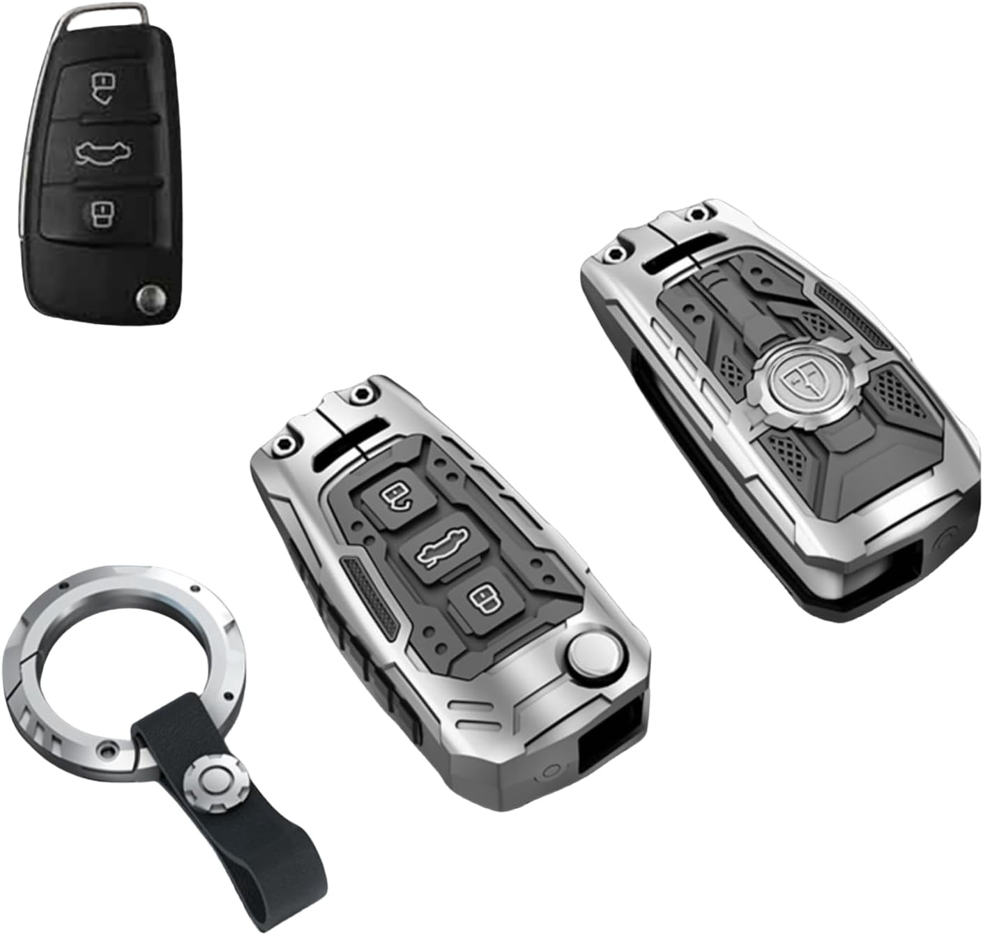 Heavy Metal Key Fob Cover Case Protector for Audi, Keychain ...