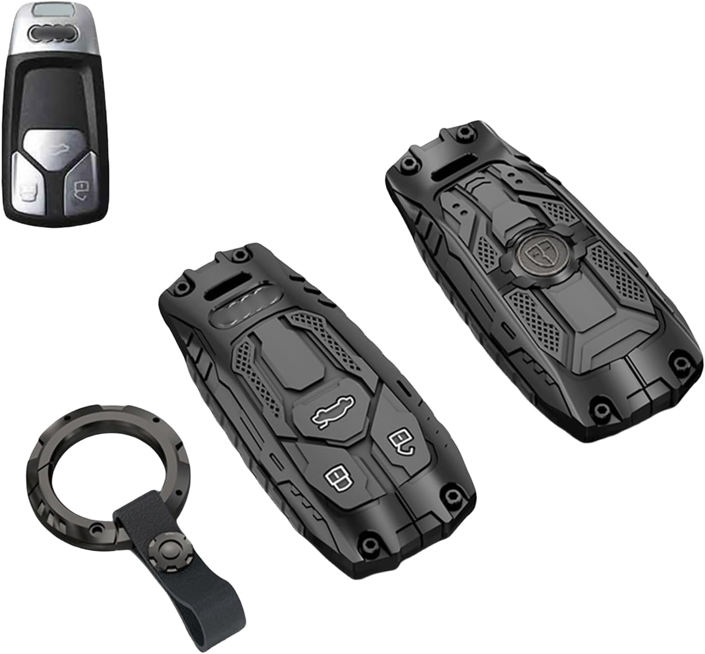 Heavy Metal Key Fob Cover Case Protector for Audi, Keychain ...