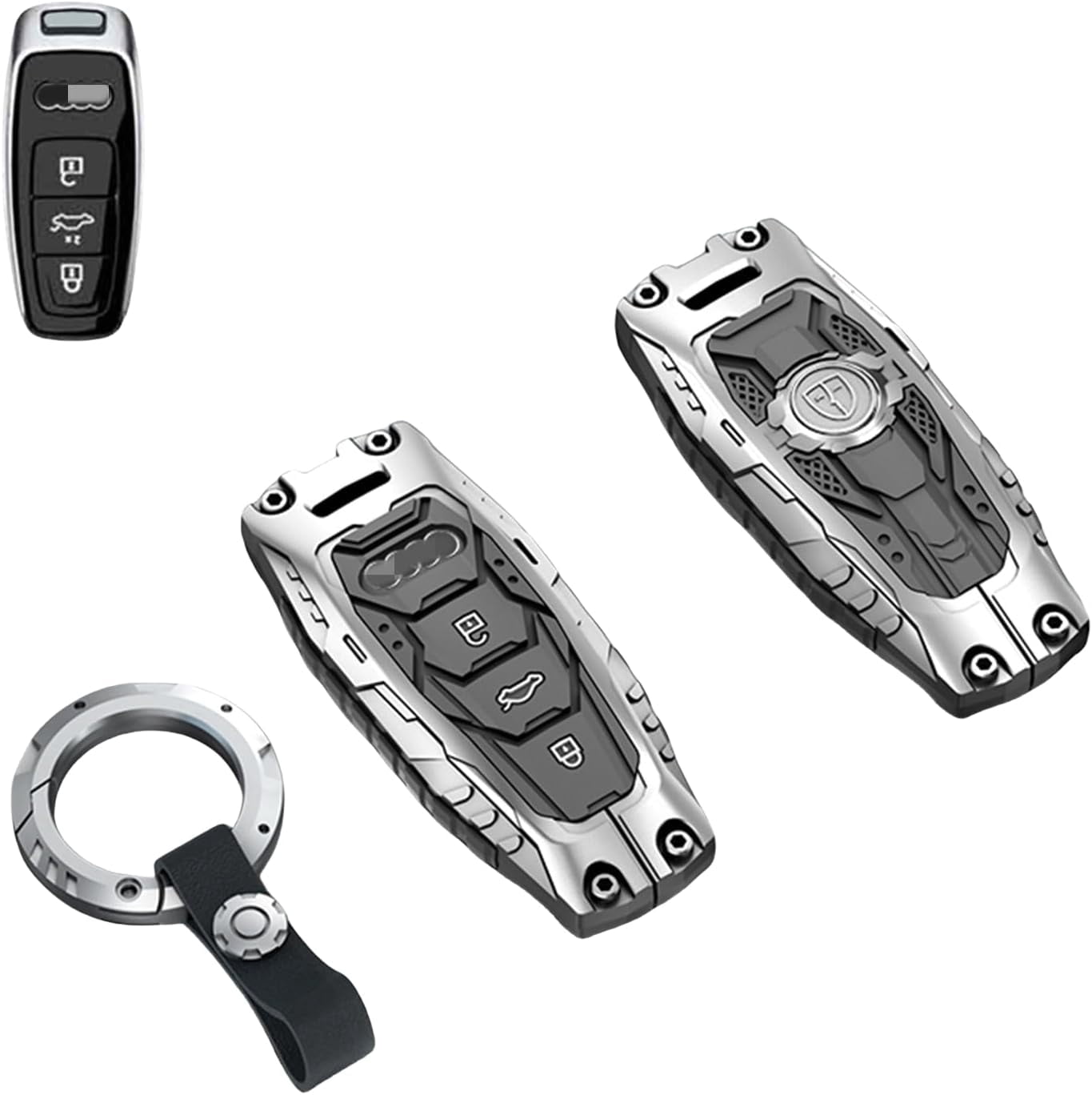Heavy Metal Key Fob Cover Case Protector for Audi, Keychain ...