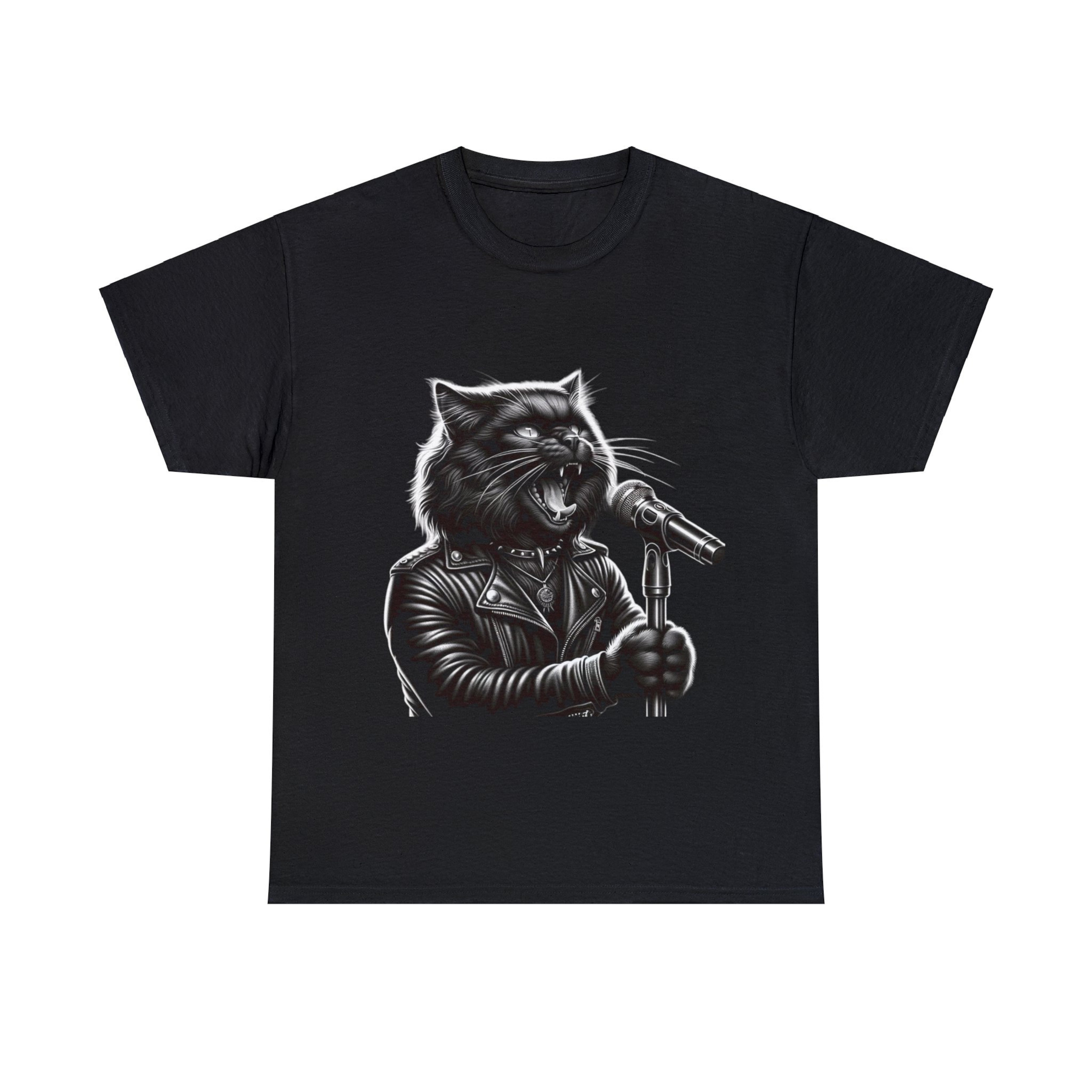 Heavy Metal Lead Singer kitty cat graphic tee! - Walmart.com