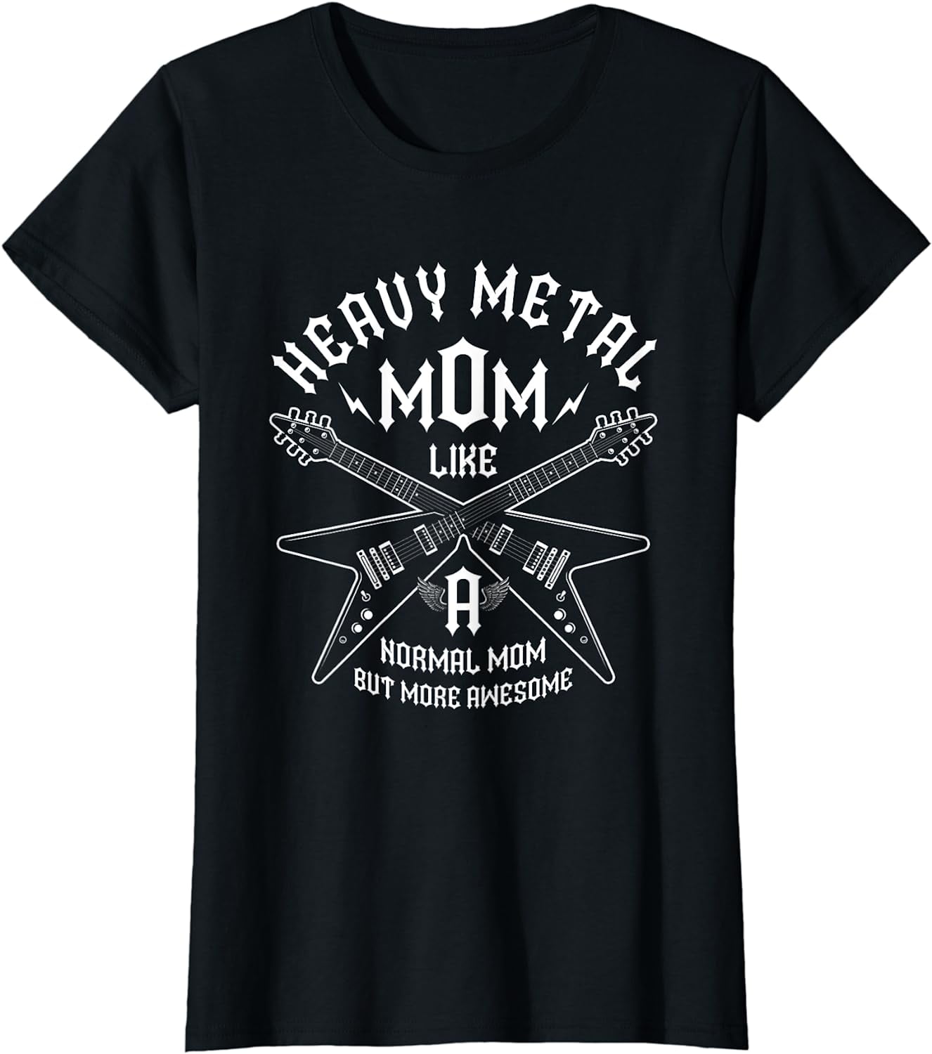 Heavy Metal Mom But More Awesome Metalhead Guitar Headbanger T-Shirt ...