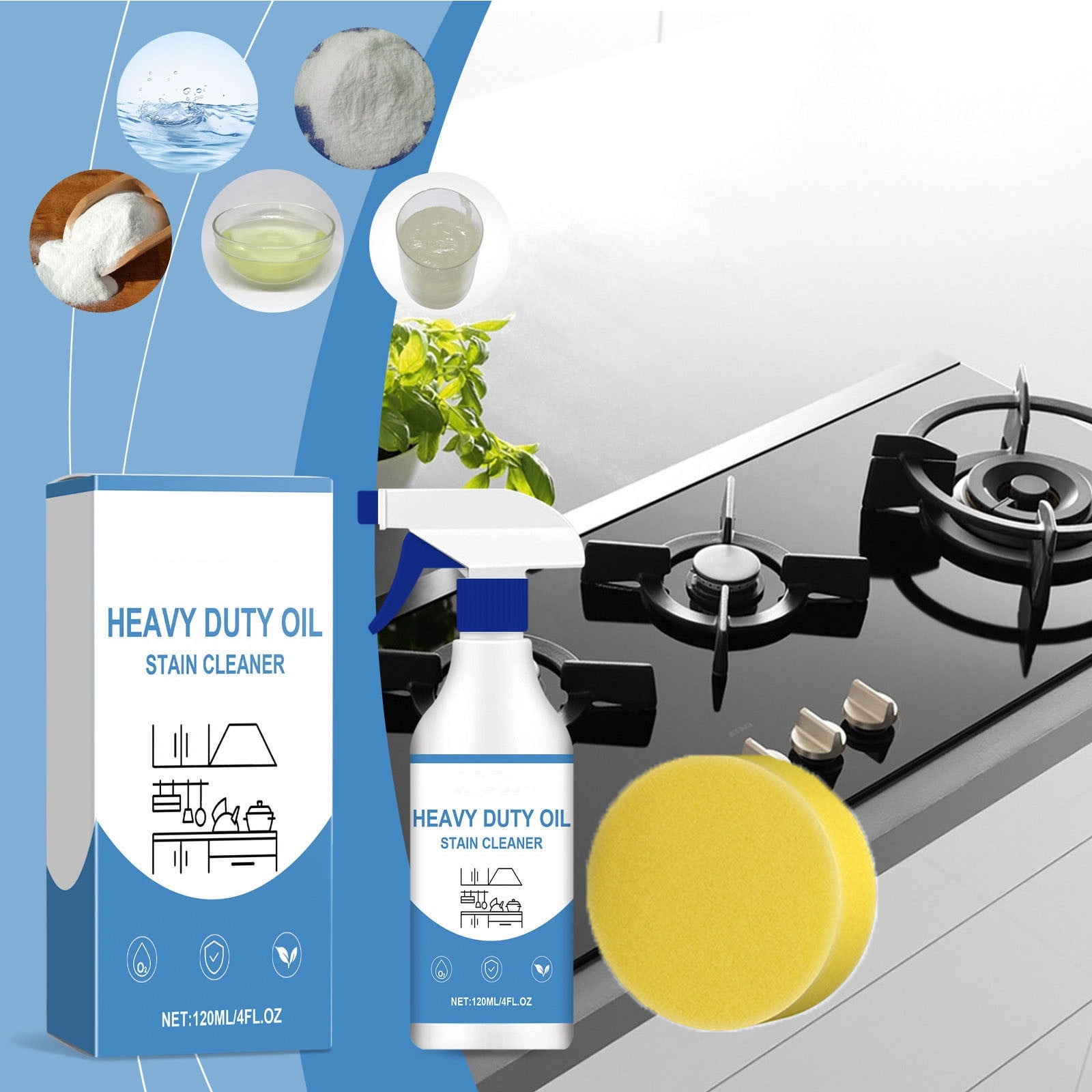 Heavy Oil Range Hood Cleaner, 120ml Stain Remover, Non-Toxic Formula ...