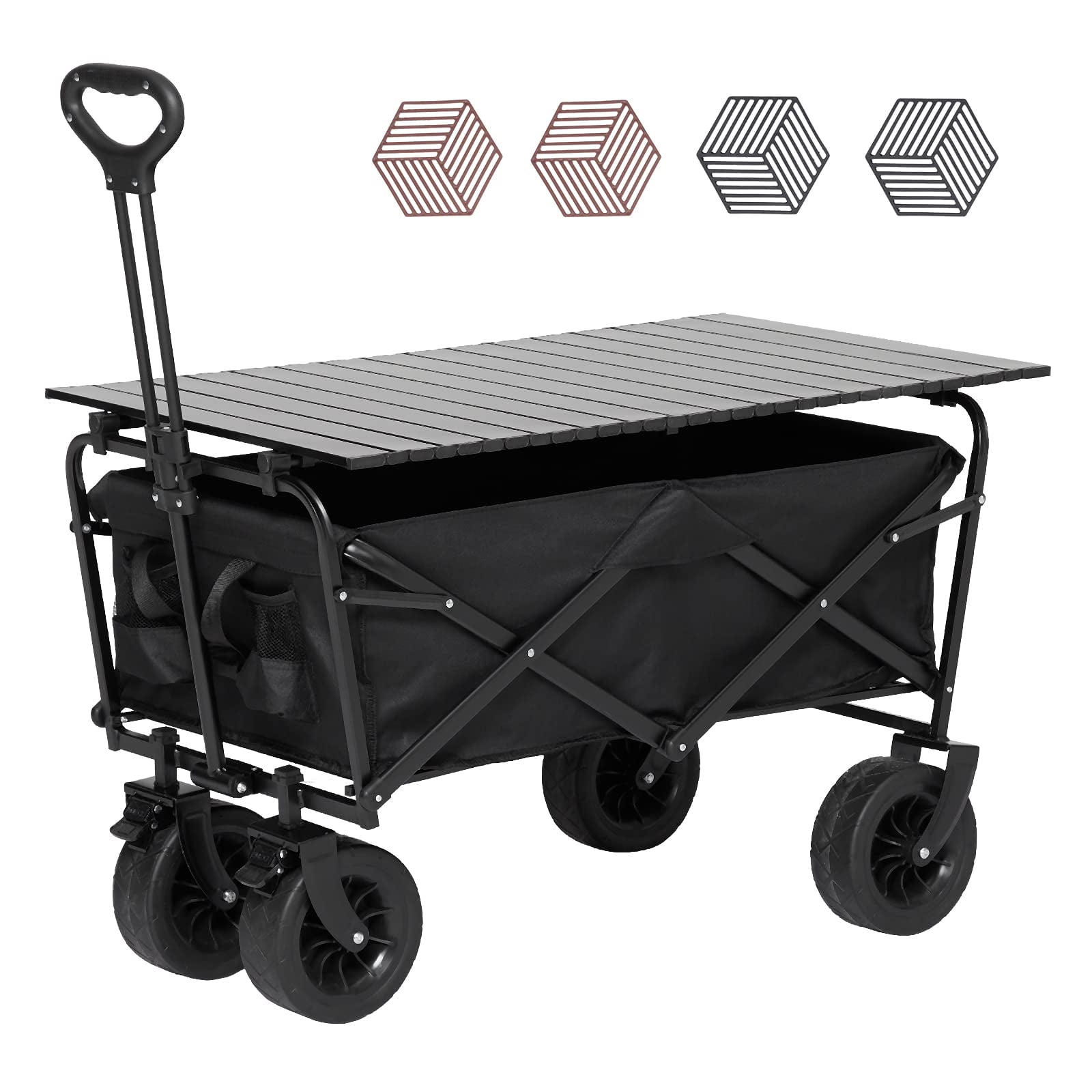 Heavy Portable Folding Car,Outdoor Camping Cars with 8 -Inch All ...