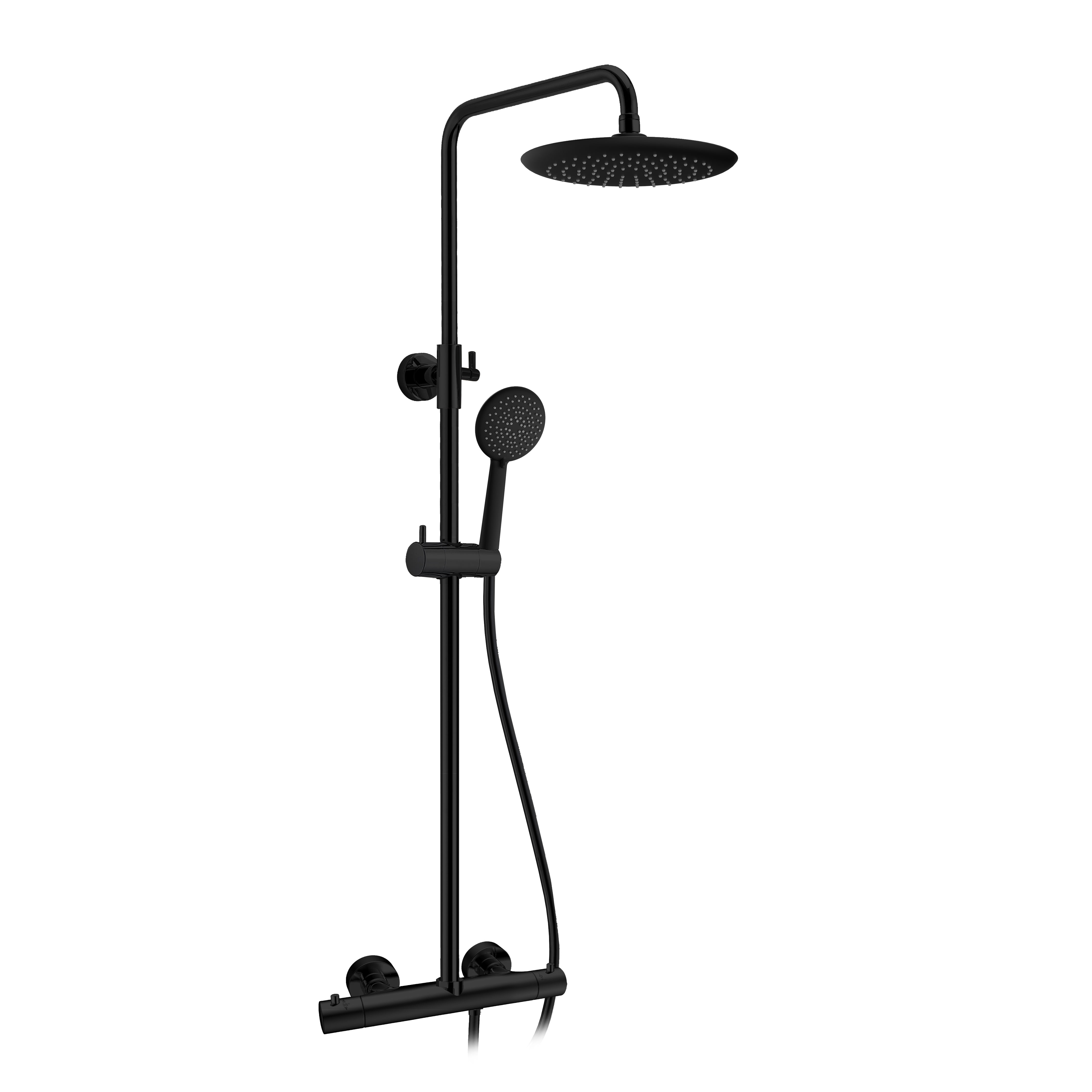 Heavy Rainfall Stainless Steel Shower Bar with Hand Sprayer in Matte ...