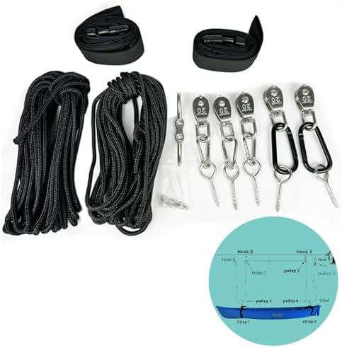 Heavy Rope Hoist (Stainless Steel Pulley System): With storage straps ...