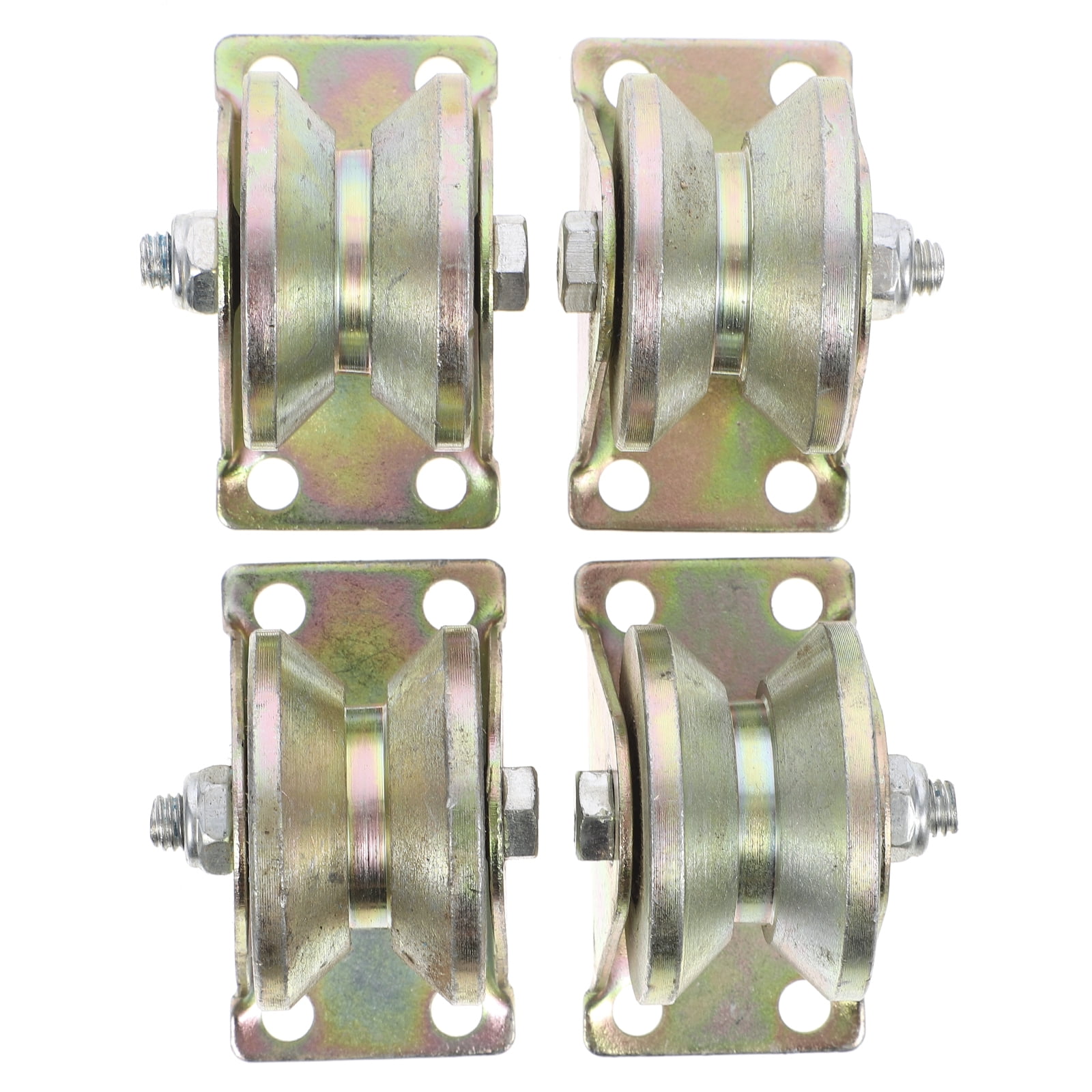 NUOLUX Steel Rigid Caster V Groove 4Pcs 2.7In Door Wheel - Walmart.com