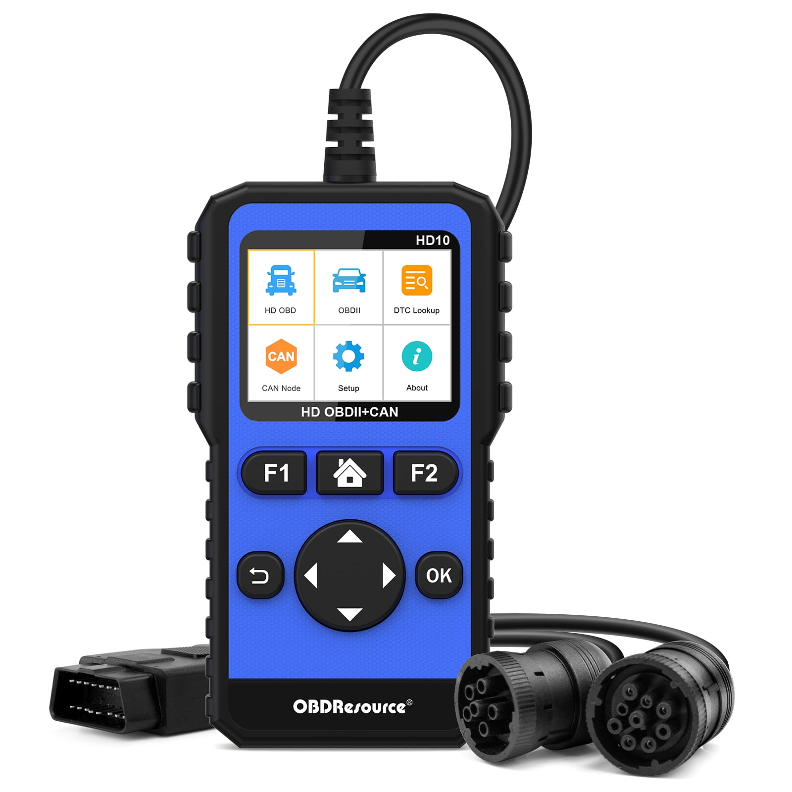 HD10 Heavy Truck Scanner Automotive Tool OBD/EOBD/ OBDII Car Diagnostic Code Reader 2in1 ...