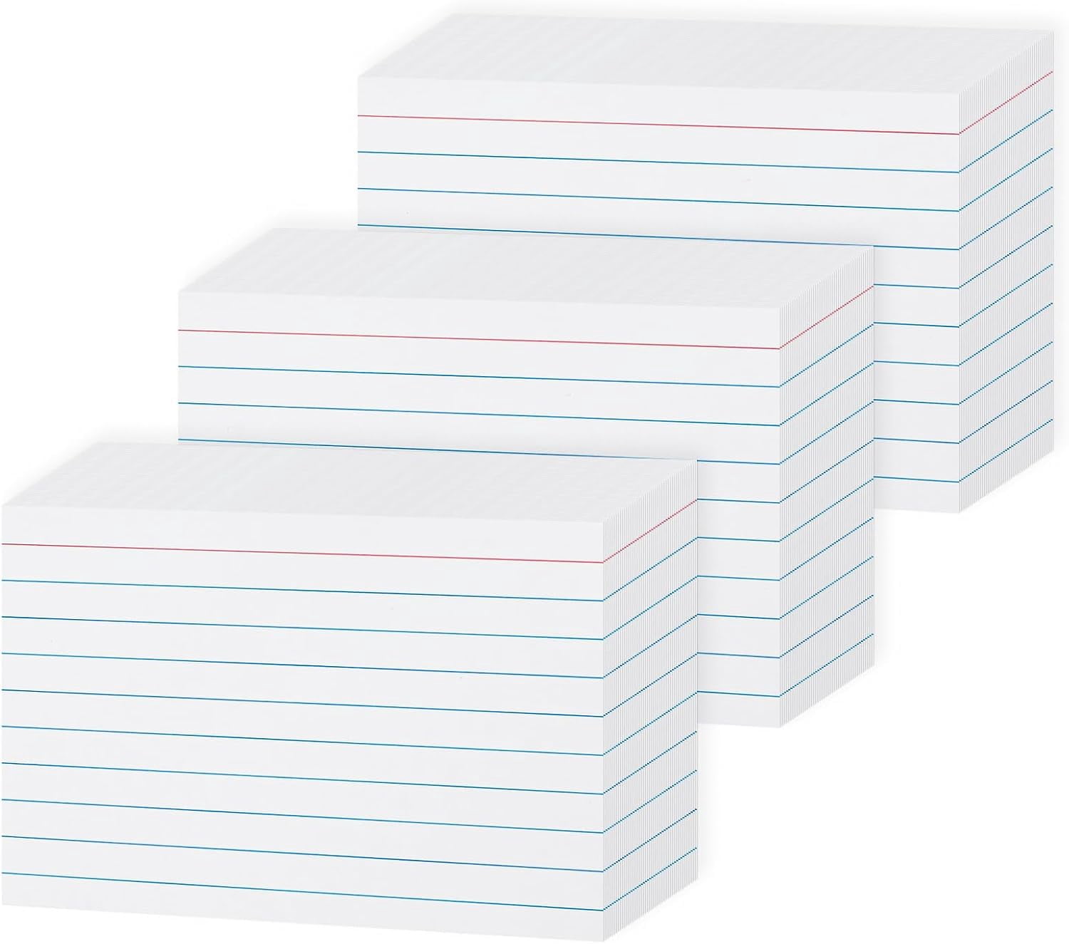 Heavy Weight White Index Cards 3x5 300 Pack - 240GSM/90LB Lined Note ...