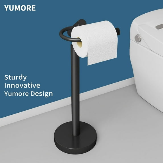 Heavy Weighted Toilet Paper Holder Stand, No Drill Freestanding ...